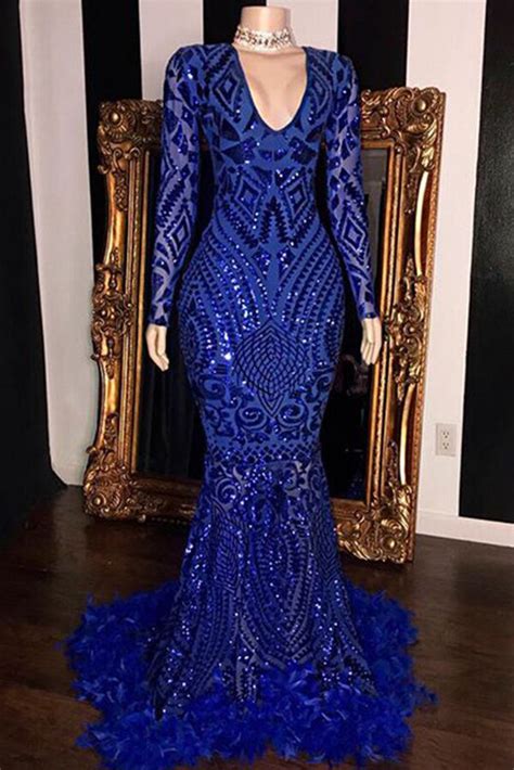 Royal Blue Sparkly Prom Dress