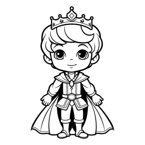 만화 왕 동화 공주 터 일러스트레이션 프리미엄 벡터