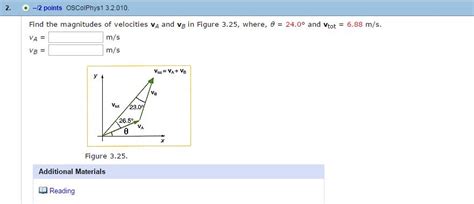 Solved Find The Magnitudes Of Velocities Va And Vb In Figure