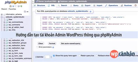 Tạo Tài Khoản Admin Wordpress Trên Phpmyadmin Wp Căn Bản