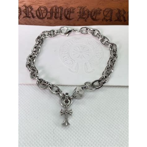 Ảnh Thật Lắc tay vòng tay Chrome Heart Paper Cross bạc fullbox cao cấp Shopee Việt Nam