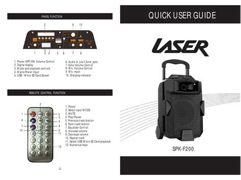 Laser Spk F200 Quick User Manual Pdf Download Manualslib