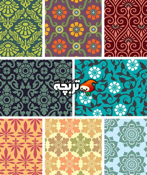 وکتور پترن سنتی یکپارچه گرافیک با طعم تربچه فروشگاه آنلاین طرح