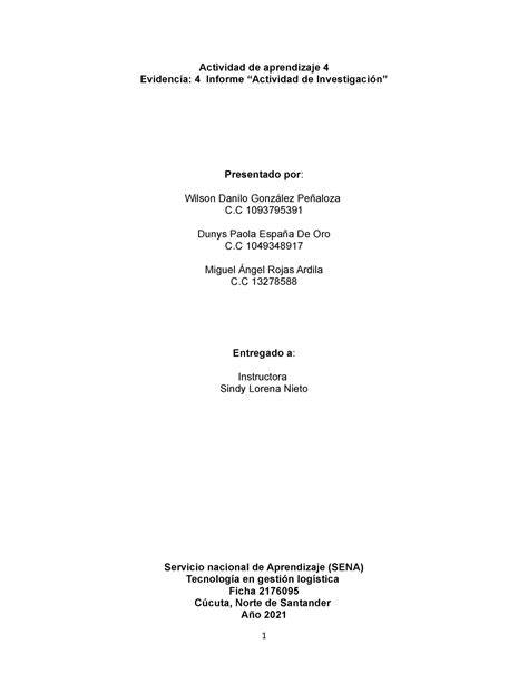 Solucion Evidencia Lecture Notes Actividad De Aprendizaje Evidencia Informe Studocu
