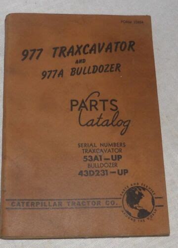 Caterpillar 977 Traxcavator And 977a Bulldozer Parts Catalog Manual Ebay