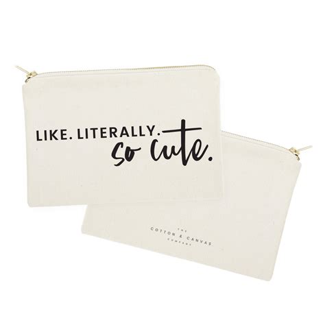 Like Literally So Cute Cotton Canvas Cosmetic Bag The Cotton