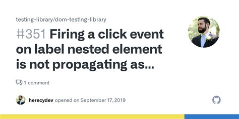 Firing A Click Event On Label Nested Element Is Not Propagating As