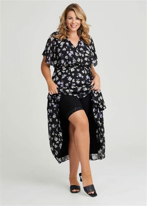 Shop Livia Chiffon Wrap Maxi Dress In Multi Sizes 12 30 Taking Shape Au