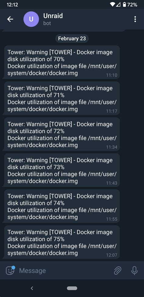i m getting alerts that my docker image is filling up but i m not