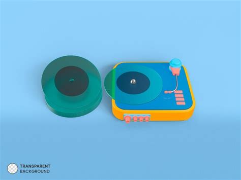 Premium Psd Retro Vinyl Disk Player Icon Isolated 3d Render Illustration