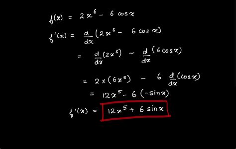 [solved] Differentiate F X 2x6 6 Cos X F X Course Hero
