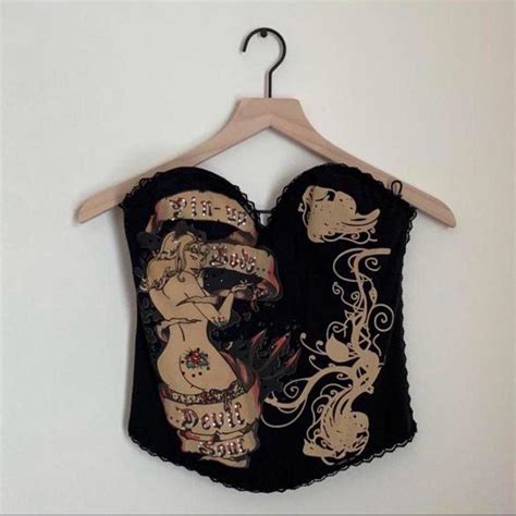 Cute Bedazzled Nude Devil Corset Large Could Fit Depop