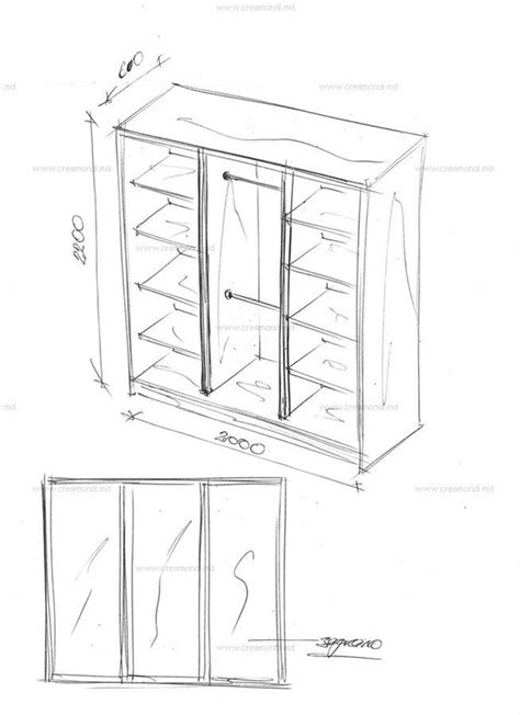 Шкаф купе в спальню в Молдове Эскизы и чертежи мебели от Creamondi Шкаф Мебель Спальня
