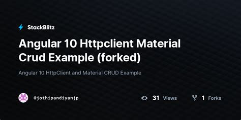 Angular 10 Client Material Crud Example Forked Stackblitz