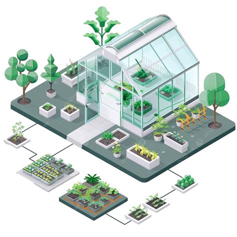 Modern Greenhouse Isometric Flowchart Isometric Greenhouse Modern