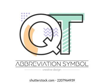Letters Q T Merging Two Letters Stock Vector Royalty Free 2207964939
