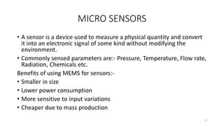Micro Electromechanical Systems Combining Electrical And Mechanical Components PPT