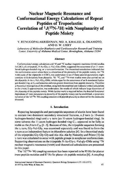 pdf nuclear magnetic resonance and conformational energy calculations
