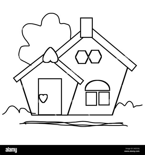 Geometric House Sketch