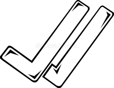 Sketch Draw Black And White Symbol Double Check Mark Message Chat Stock Illustration