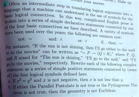 Solved Ur Answer Ces Make Up Not And Orv Ifthen Of The Four Logical Symbols Defined