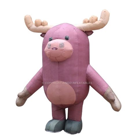 Christmas Inflatable Reindeer Costume 2m High Elk Balloon Deer Walking