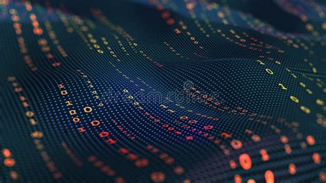 waves of computer code binary code big data stock illustration