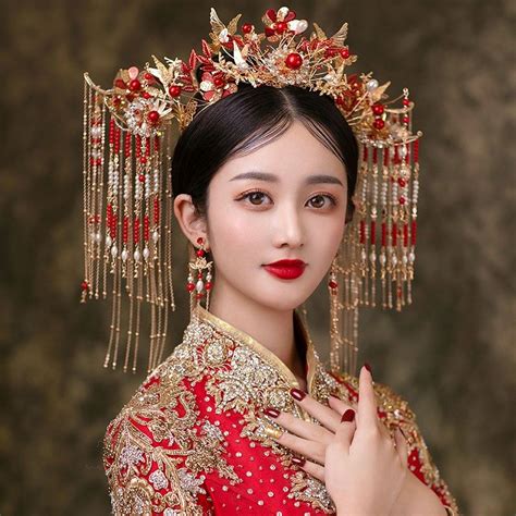 中式结婚头发造型图片 图库 五毛网