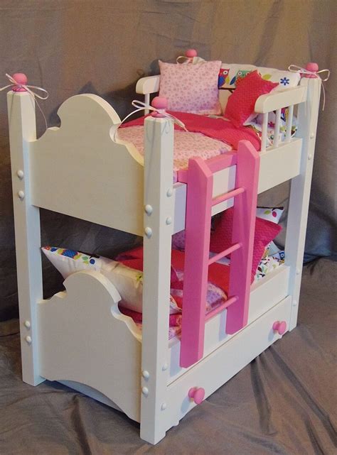 Doll Bunk Bed With Trundle Bed Fits American Girl Doll And 18 Etsy