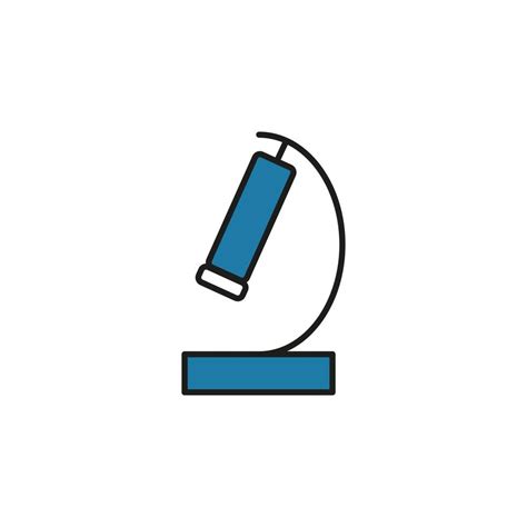 icono de línea de microscopio equipo de laboratorio médico de imagen simple para análisis de