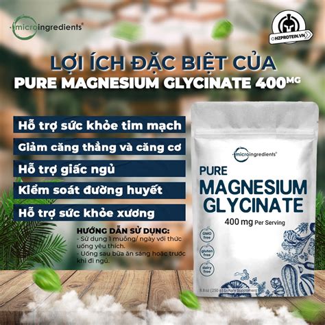 Micro Pure Magnesium Glycinate 400mg Dạng Bột