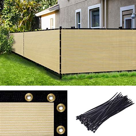 Amgo 6 X 50 Beige Fence Privacy Screen Windscreen With Bindings