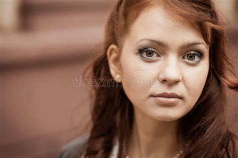 Redhead Girl At Park Stock Image Image Of Colour Dress 22352551