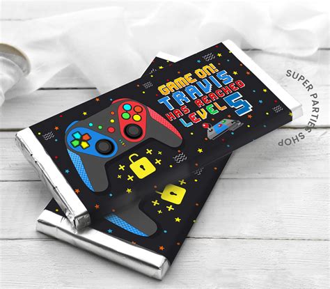 Gamer Candy Bar 1 55 Oz Printable Custom Gamer Birthday Video Game