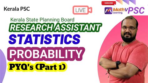 Probability PYQ S Part Research Assistant Exam Statistics Kerala PSC Keralapsc