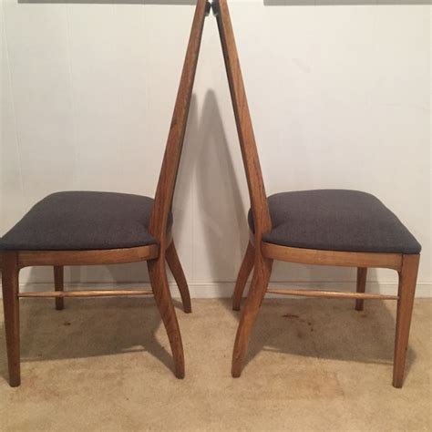Mid Century Modern Walnut Dining Set Two Leaves 8 Chairs Rhythm