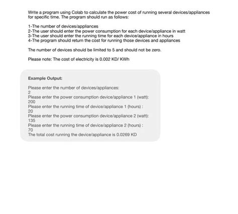Solved Write A Program Using Colab To Calculate The Power Chegg