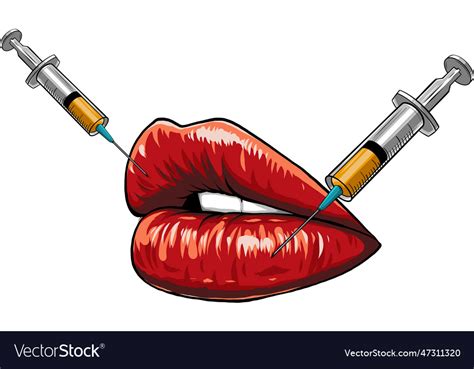 Lip Injection Medical Plastic Syringe Royalty Free Vector
