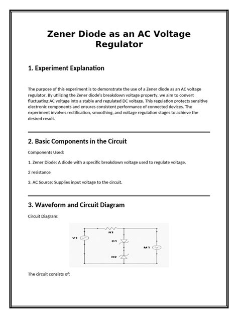 Zener Diode As An Ac Regulator 032656 Pdf
