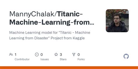 GitHub MannyChalak Titanic Machine Learning From Disaster Machine