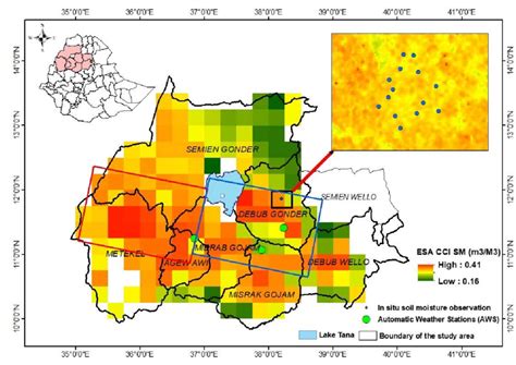 Overview Of The Study Area Using The Esa Cci Soil Moisture Grid Cells