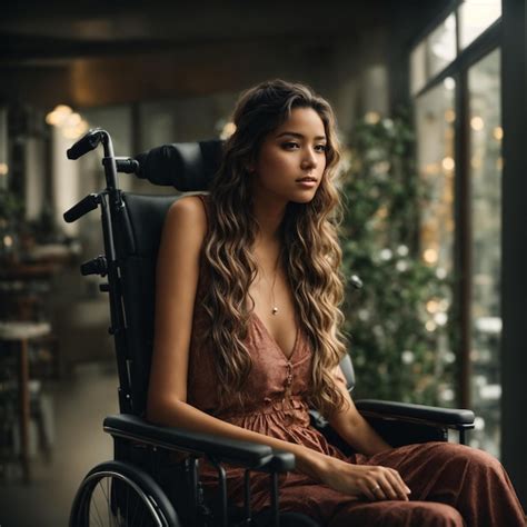 Premium Ai Image Beautiful Girl In A Wheelchair