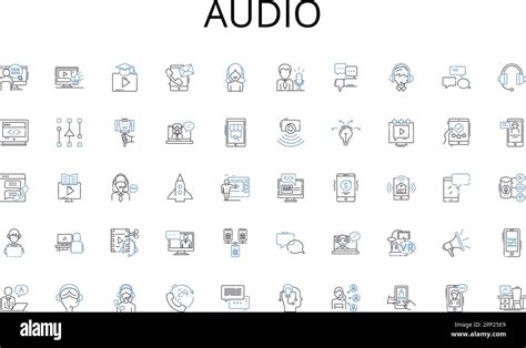 Audio Line Icons Collection Mobile Wireless Nerk Signal Device Ph