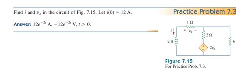 solved find i and v x in the circuit of fig 7 15 let i 0