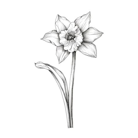 Narciso Dibujo De Una Flor De Narciso Foto Premium