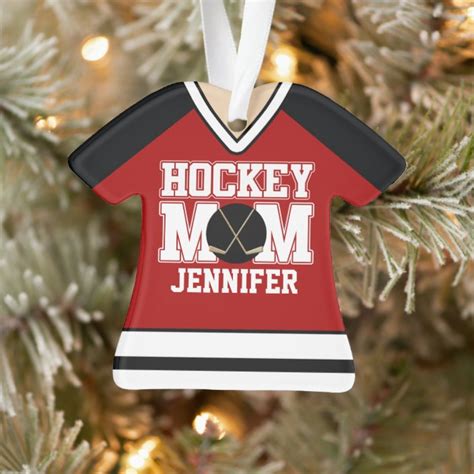Redblack Custom Hockey Mom Jersey Ornament