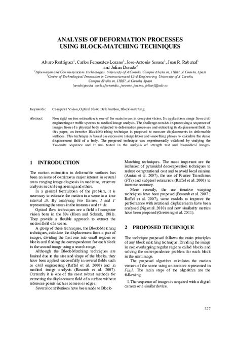 Pdf Analysis Of Deformation Processes Using Block Matching Techniques