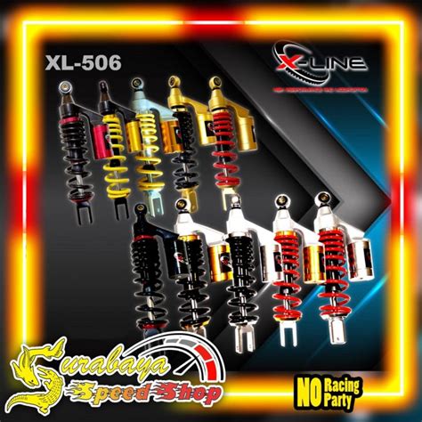 XLINE Shock Suspensi Shockbreaker Belakang Yamaha Mio Tabung Atas Variasi Tipe 506 1B Original X