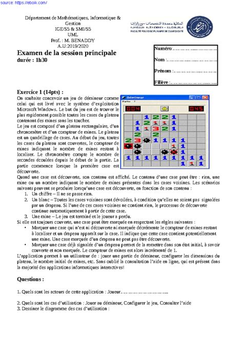 Exercices et Examens Conception orientée objets Département de