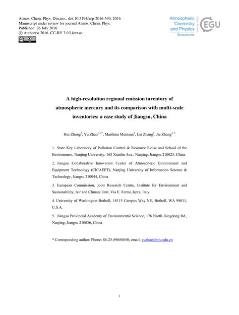 Pdf A High Resolution Regional Emission Inventory Of Atmospheric